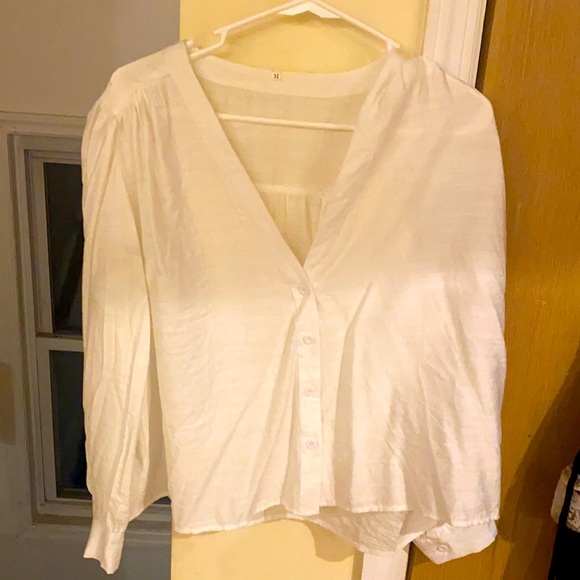 Tops | Plain White Button Up | Poshmark